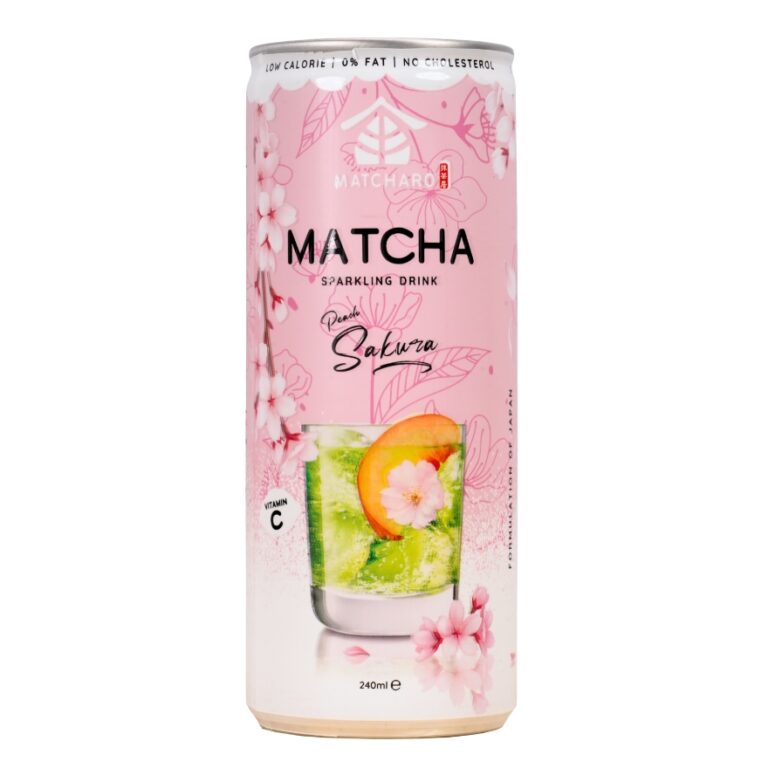 Matcha Sparkling Peach Sakura - Food and Beverage